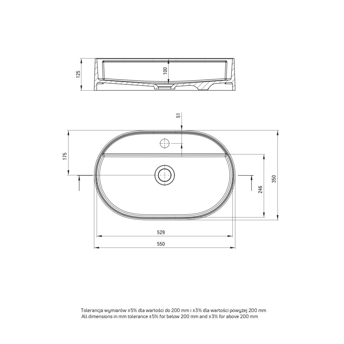 Deante Silia lavabo 55x35 cm ovale à poser noir CQS_NU6B • absulo.fr
